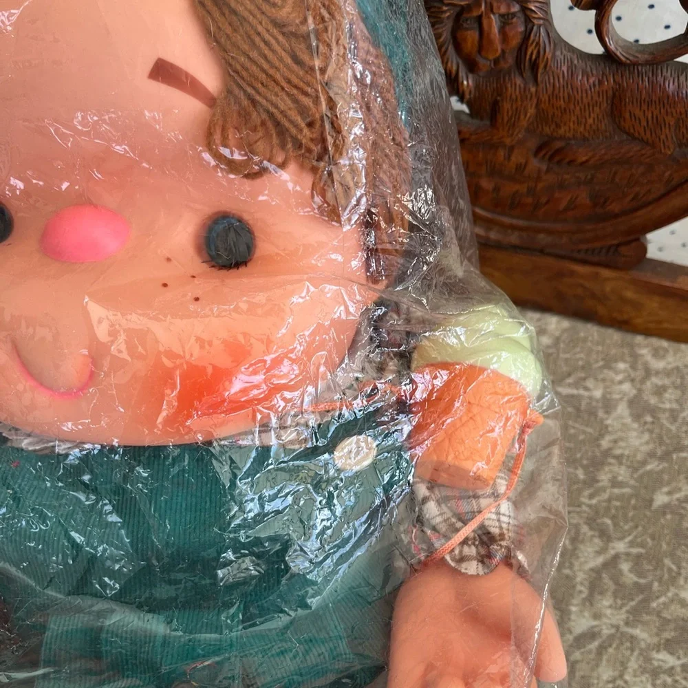 Vintage | Toys | Ice Cream Doll Boy Brown Yarn Hair 23 Green Overalls J ...